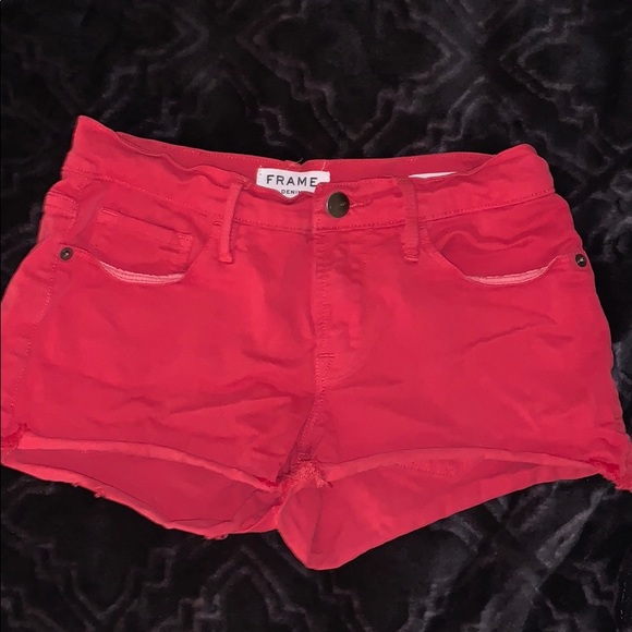 Frame Denim | Shorts | Red Shorts | Poshmark